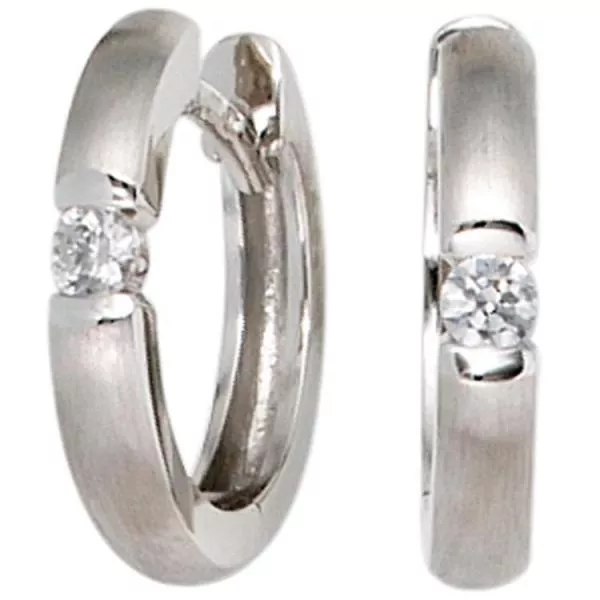 Creolen 585 Gold 2 Diamanten günstig bei dekodor